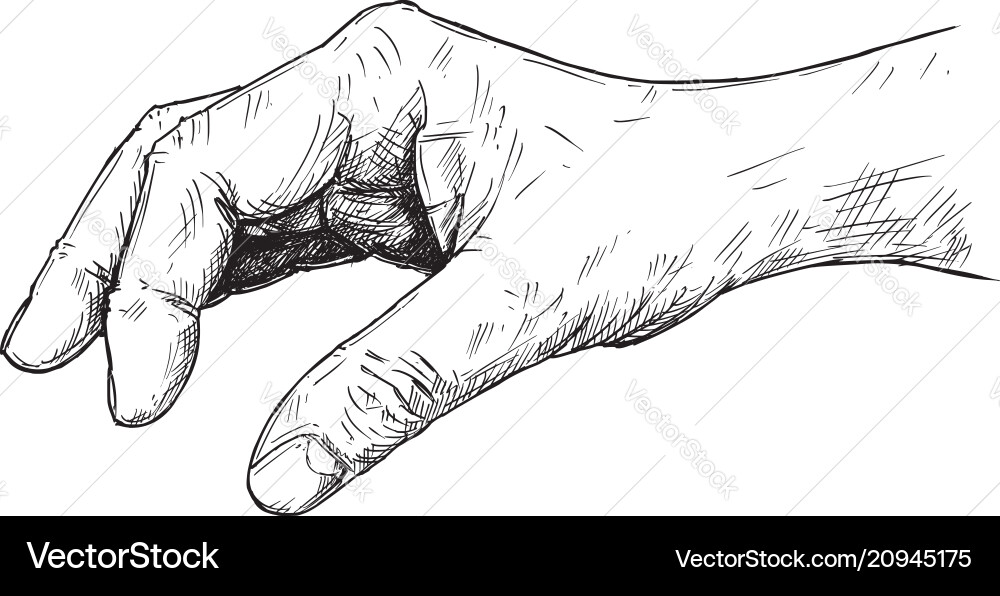 Artistic or drawing hand holding something Vector Image