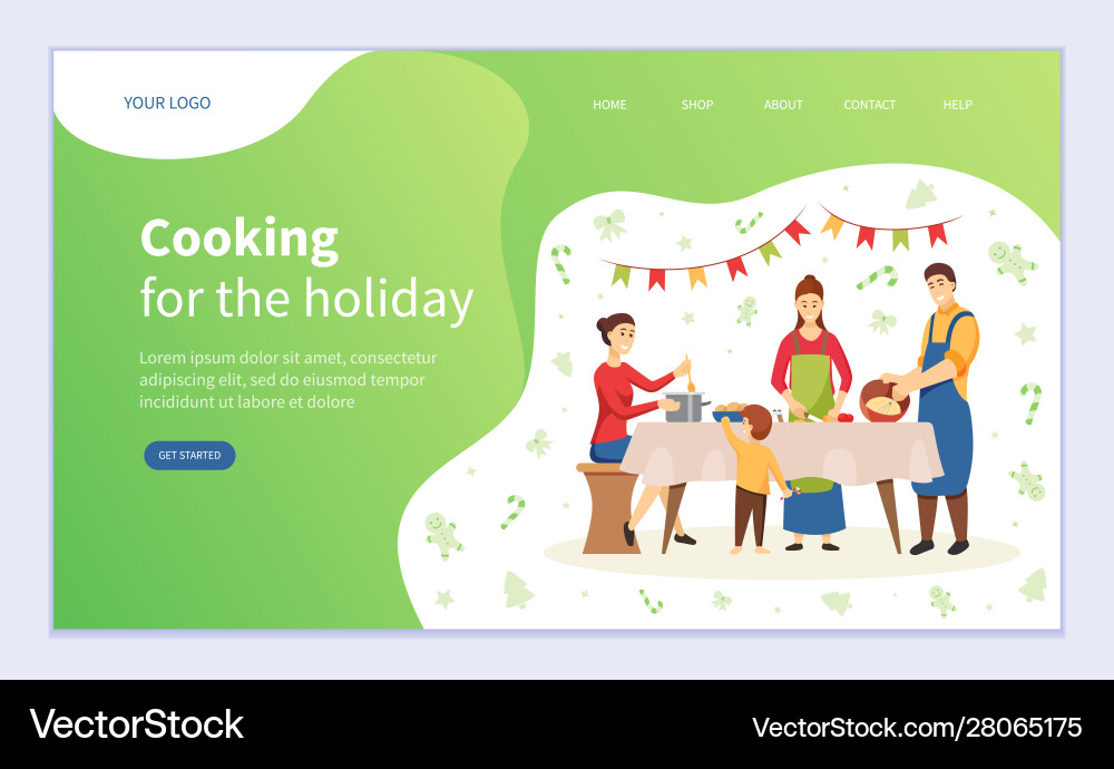 Cooking for holiday table at christmas website Vector Image