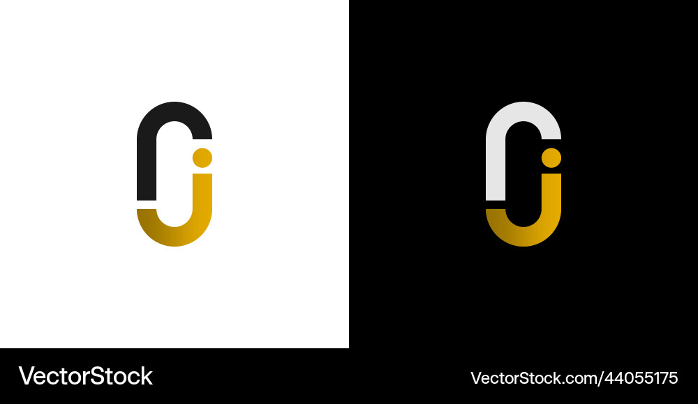 Cool and modern rj logo design Royalty Free Vector Image