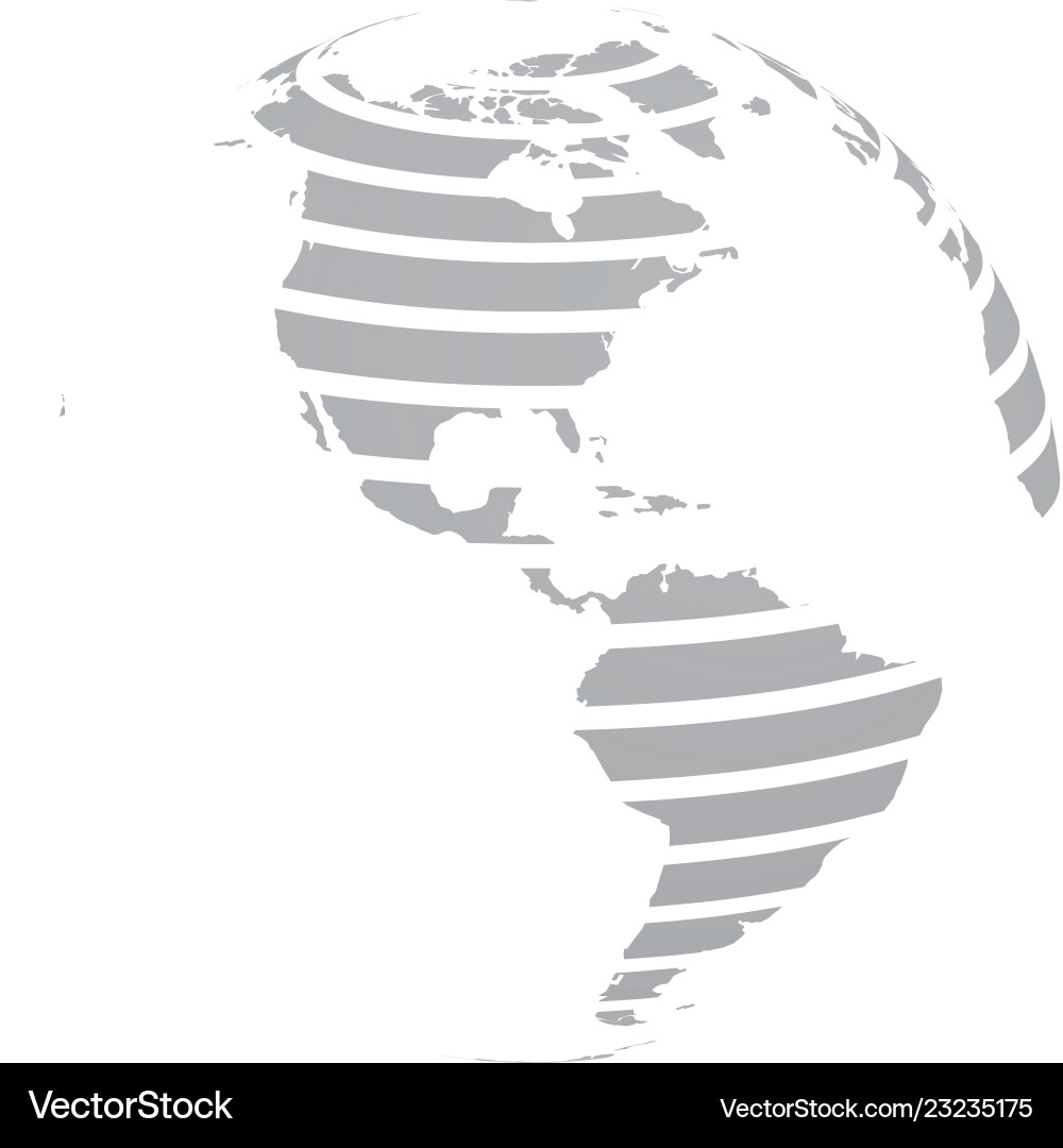 Earth globe with grey striped world land map Vector Image