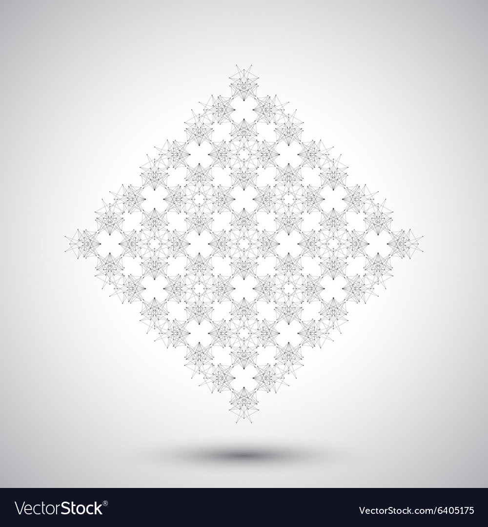 Geometric Abstract Form With Connected Lines Vector Image