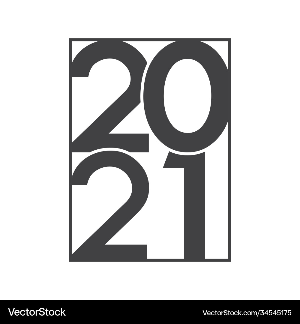 Happy new year 2021 text design logo Royalty Free Vector