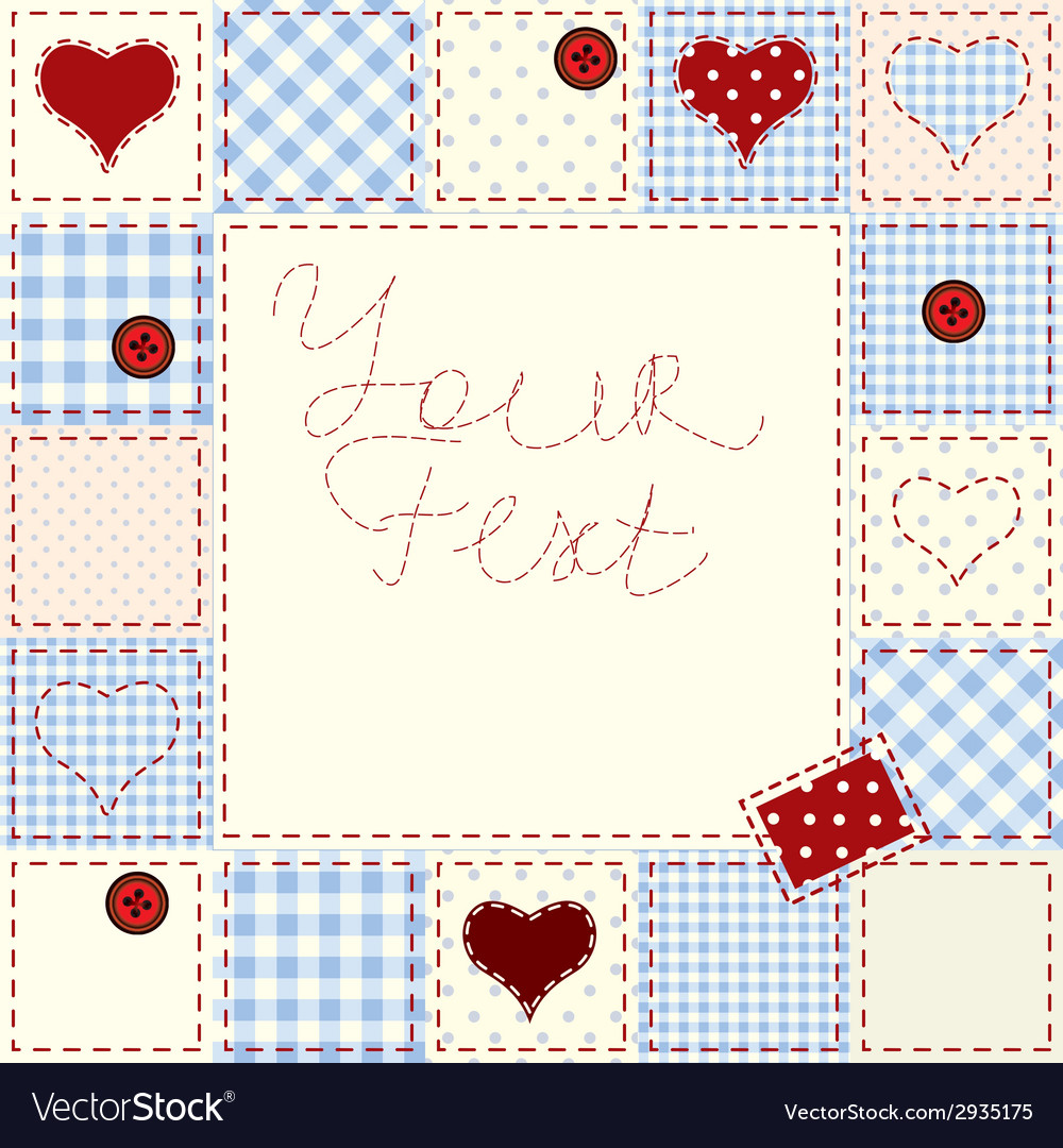 Heart Patchwork Background Royalty Free Vector Image
