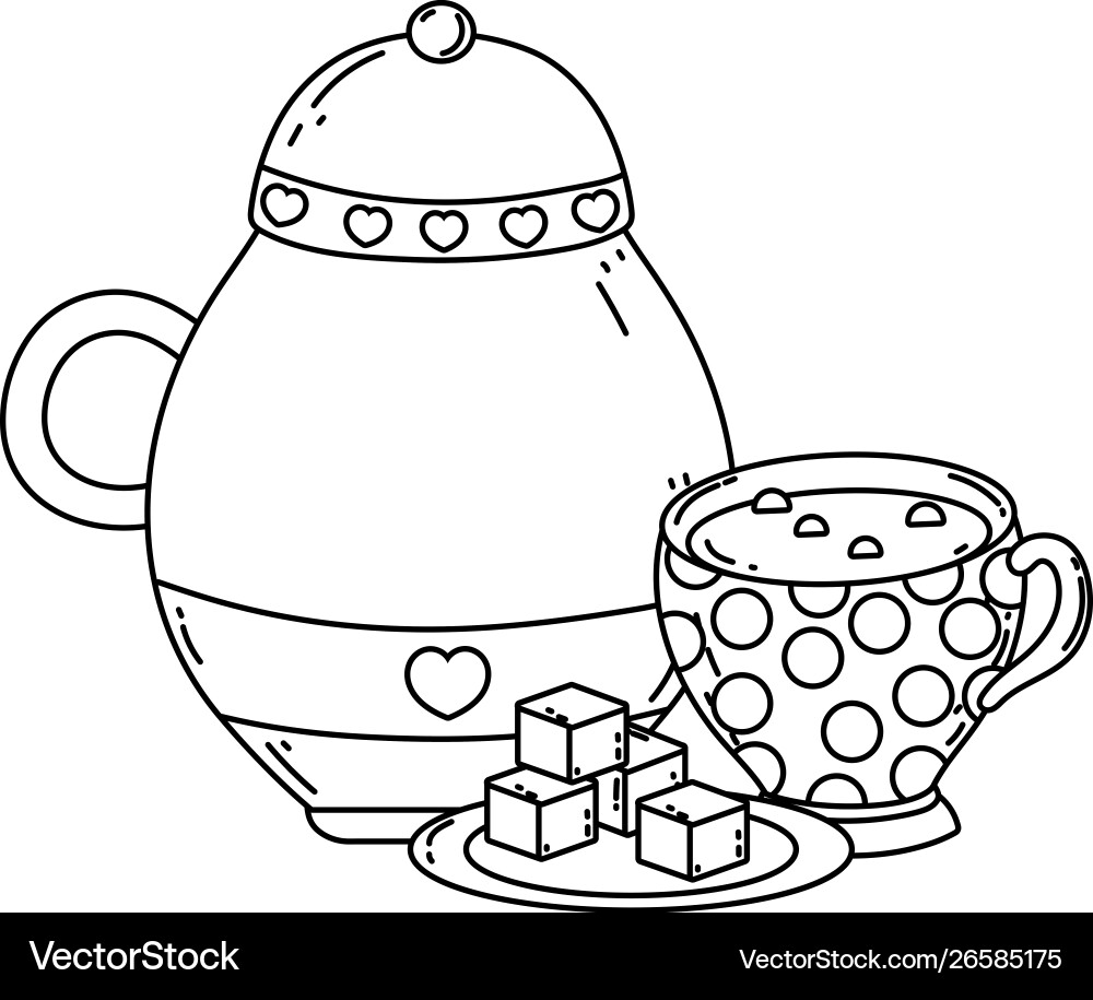 Isolated sugar bowl and coffee cup design Vector Image