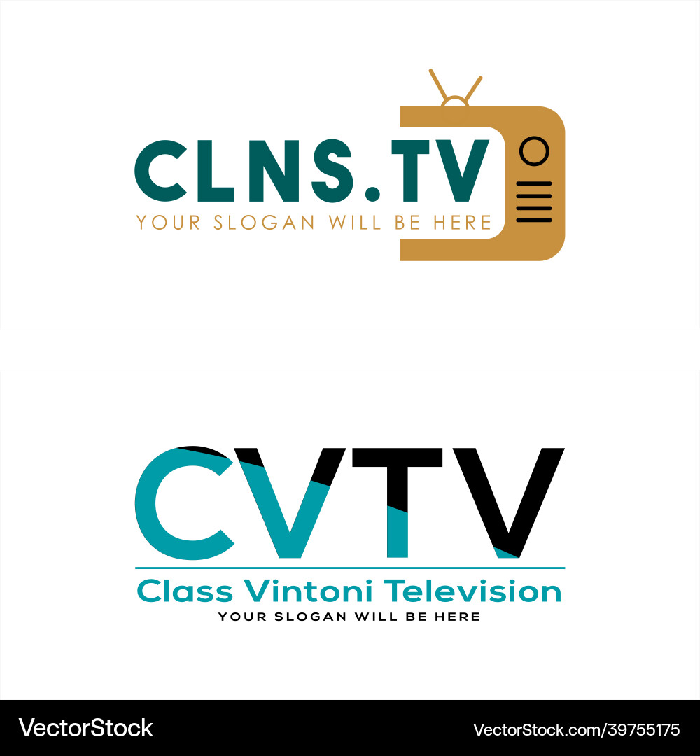 Modern media technology television logo design Vector Image