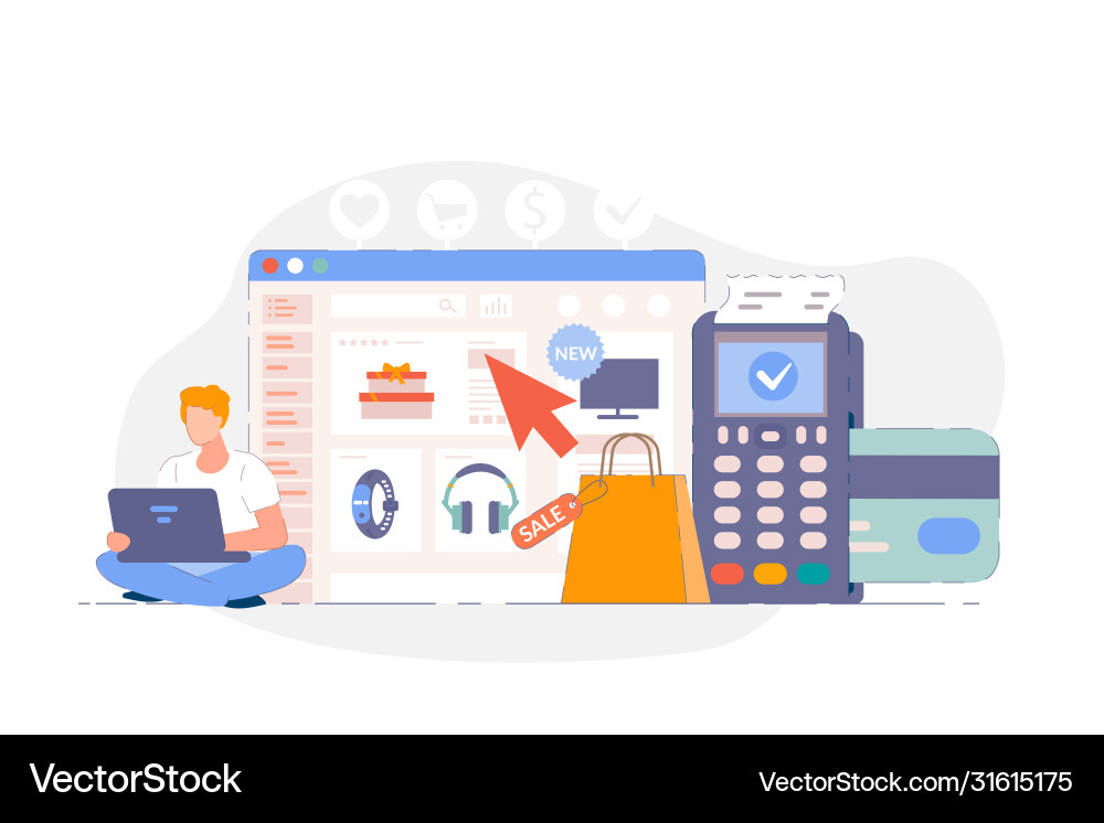 Online shopping website Royalty Free Vector Image