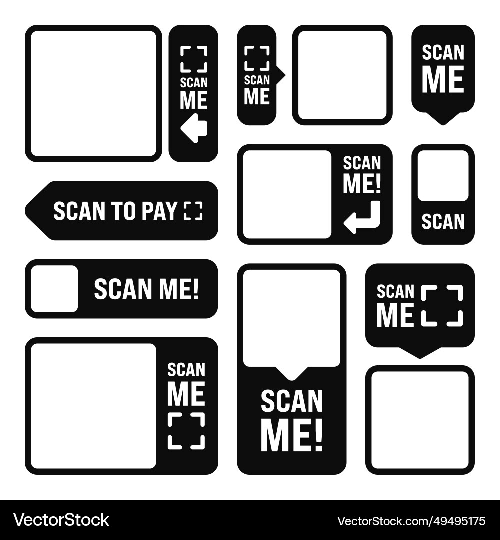 Scan me blank sticker online payment special Vector Image