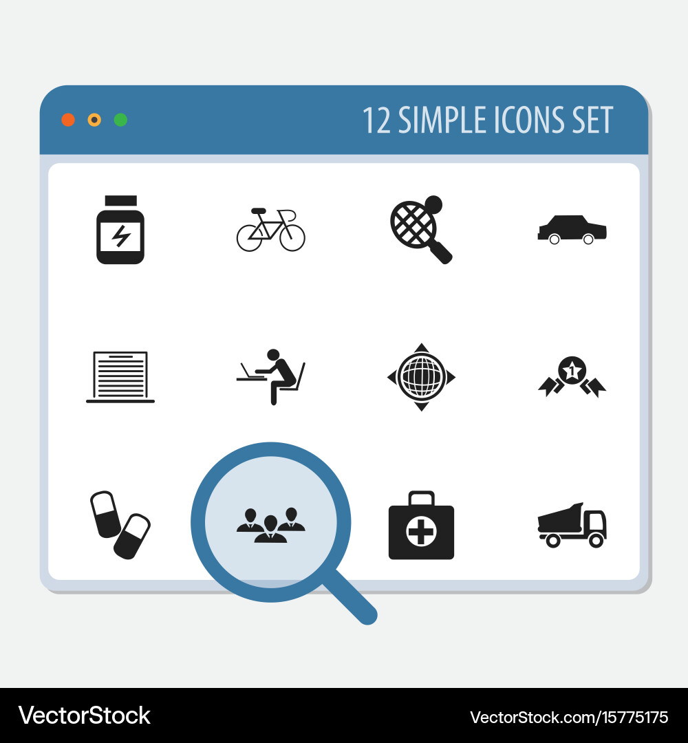Set of 12 editable complex icons includes symbols Vector Image