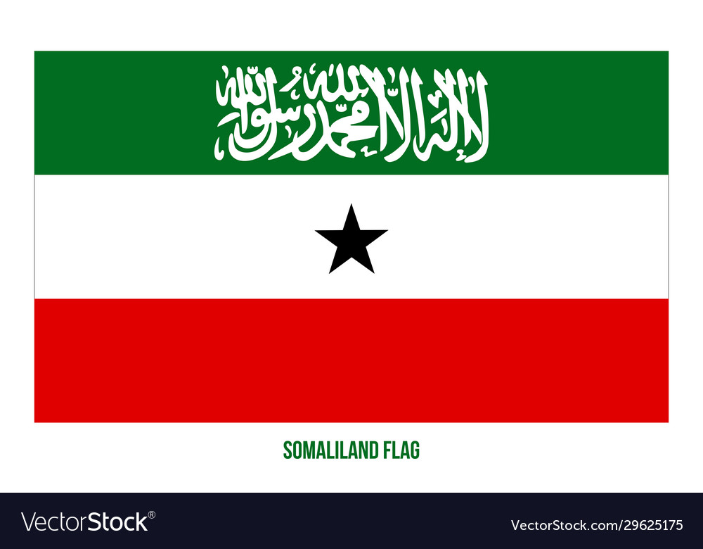 Somaliland flag on white background Royalty Free Vector