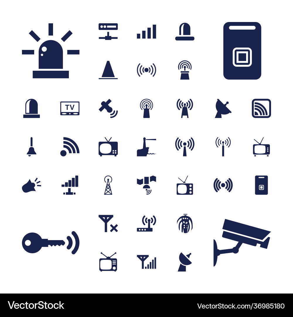 37 Signalsymbole Lizenzfreies Vektorbild - VectorStock