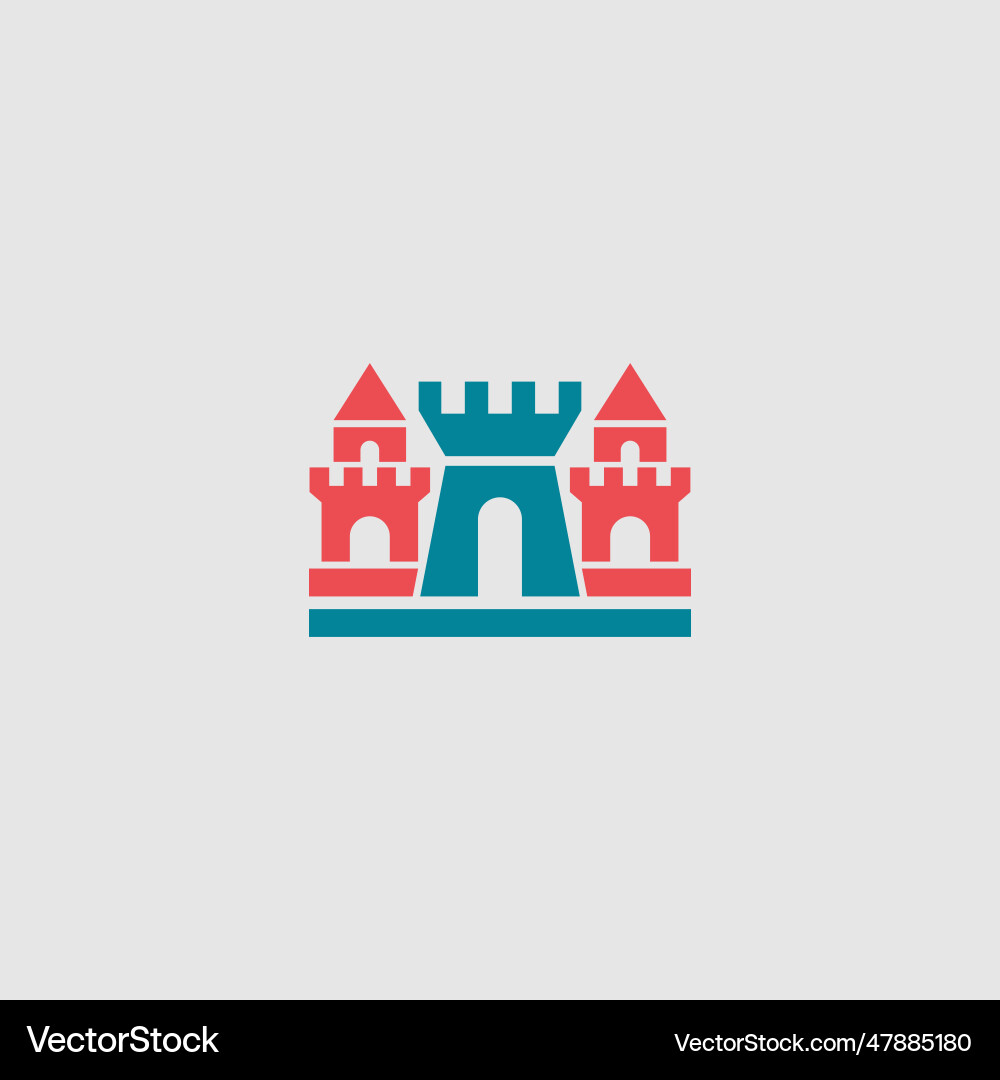 Abstract castle label sign or logo Royalty Free Vector Image