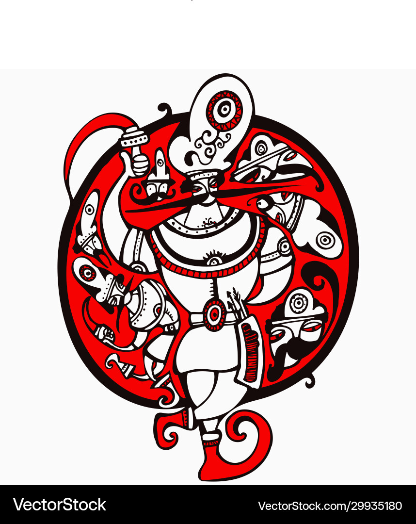 Abstract design ferdowsi shahnameh characters Vector Image