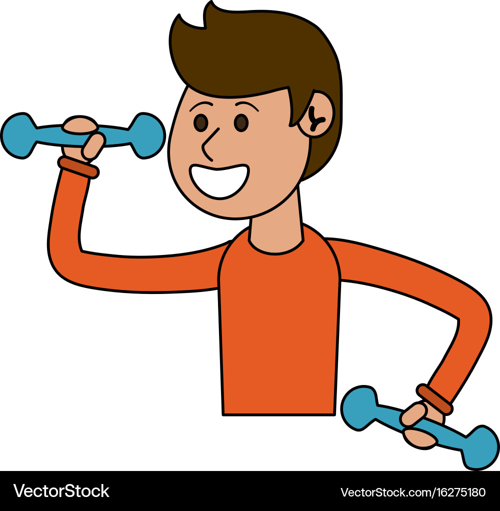 Boy doing workout fitness Royalty Free Vector Image