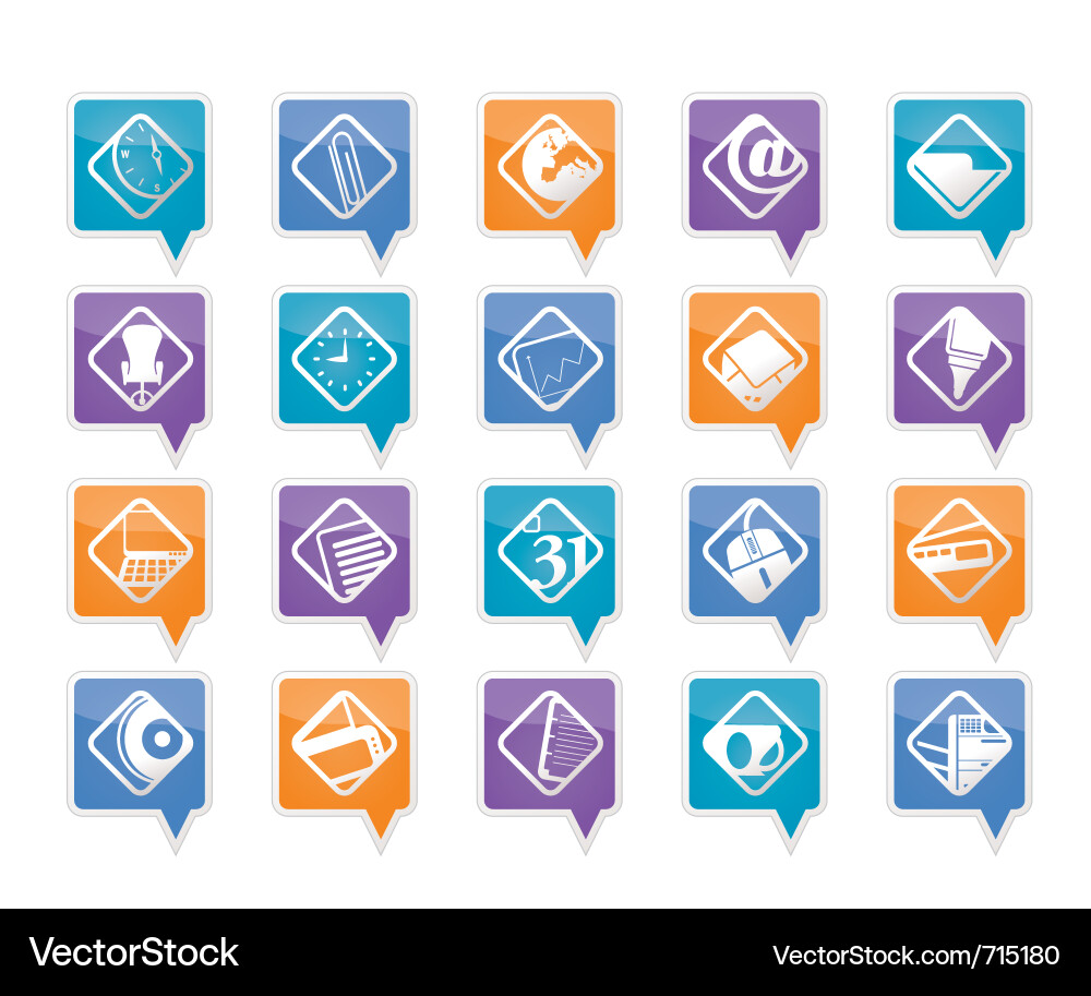 Business and office tools icons Royalty Free Vector Image