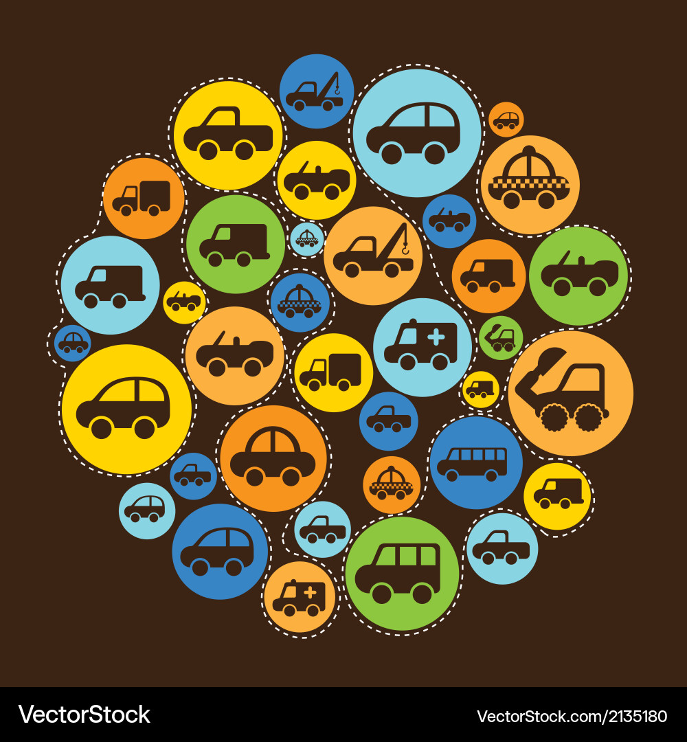 Cars design over brown background Royalty Free Vector Image