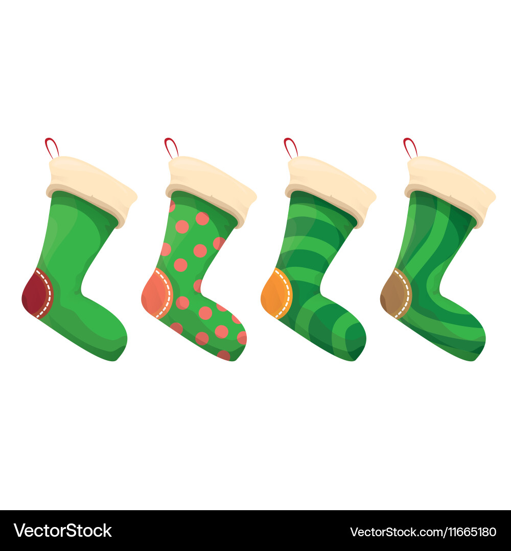 Cartoon cute christmas stocking Royalty Free Vector Image
