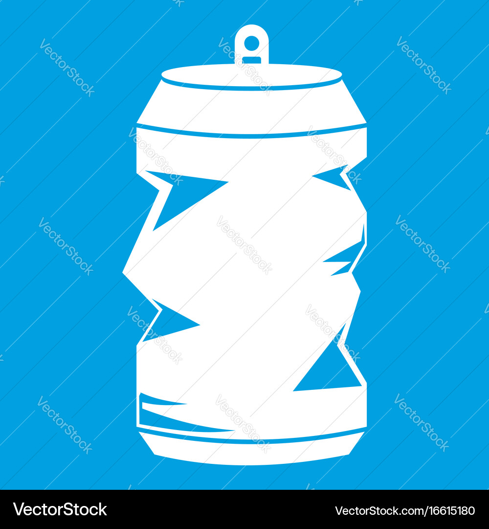 Crumpled aluminum cans icon white Royalty Free Vector Image