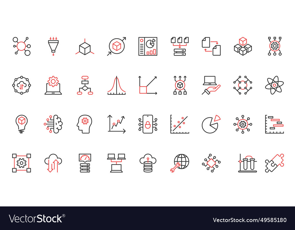 Data report and science model research deep Vector Image