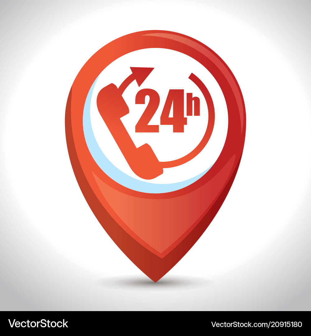 Delivery service with 24 hours pin Royalty Free Vector Image