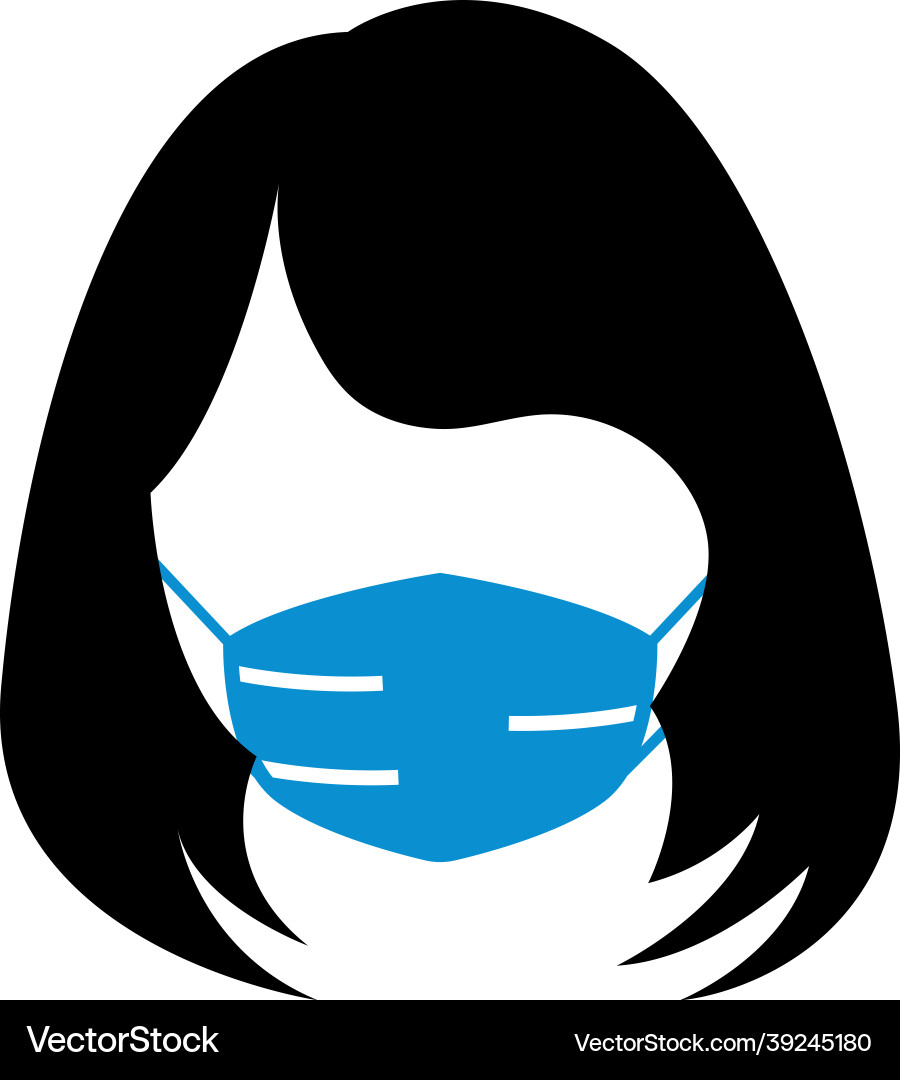 Female face mask icon design template Royalty Free Vector