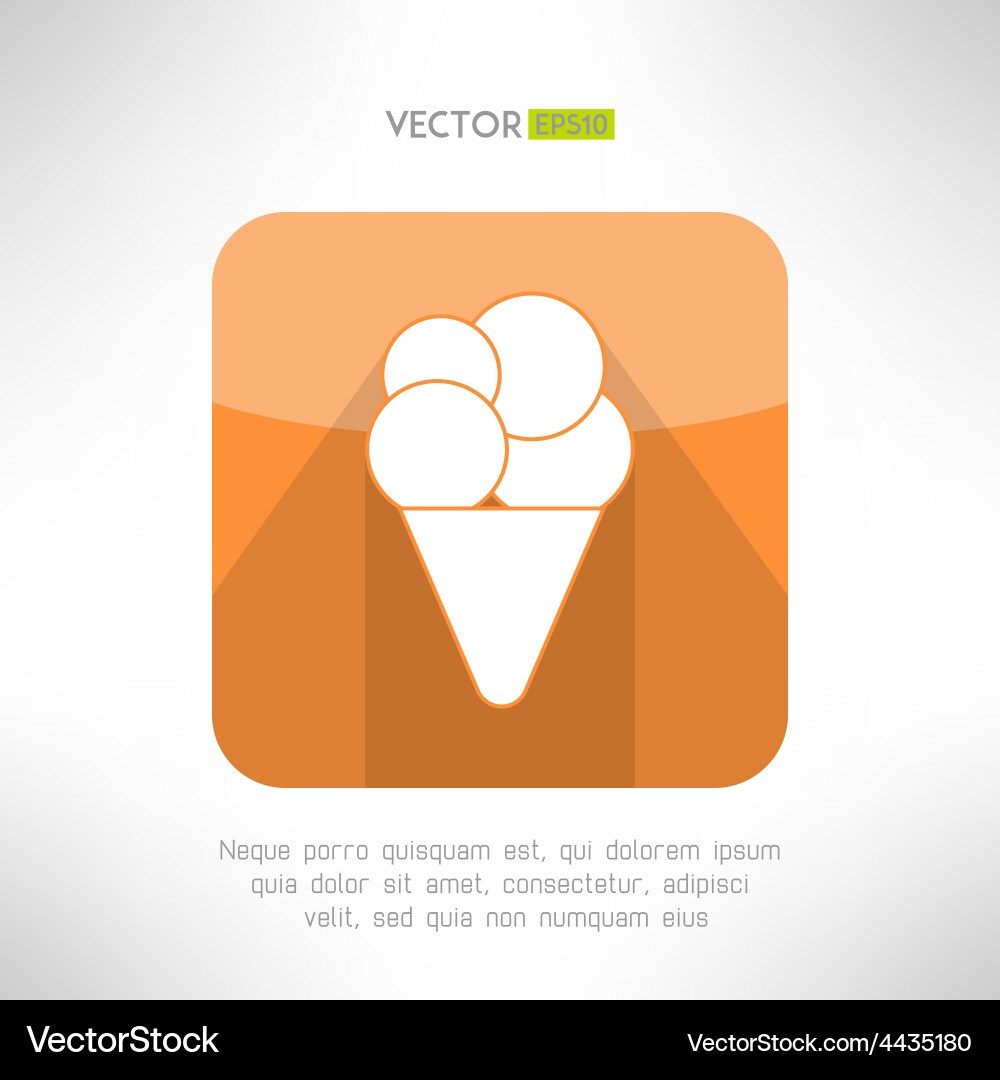 Ice cream icon in clean and simple flat design Vector Image