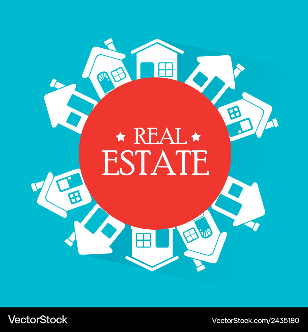 Real estate design over blue background Royalty Free Vector