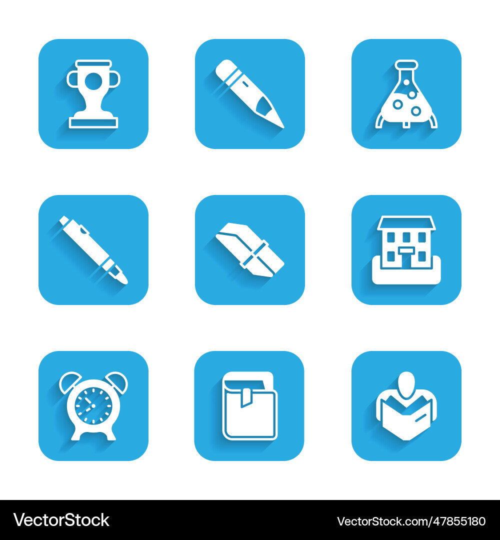 Set eraser or rubber book man reading book Vector Image