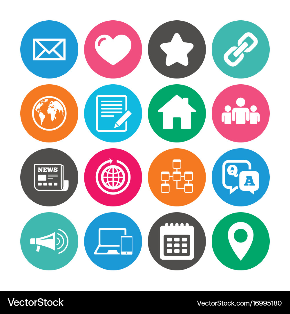 Set of communication conference and information Vector Image