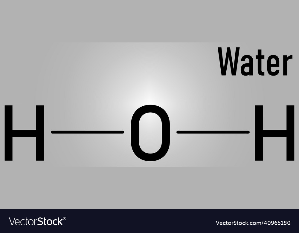 Water H2o Molecule Skeletal Formula Royalty Free Vector
