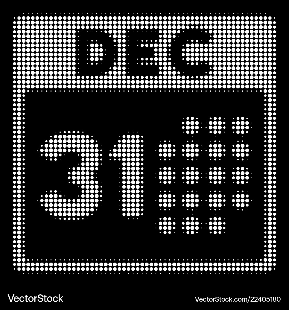 White halftone last year day icon Royalty Free Vector Image