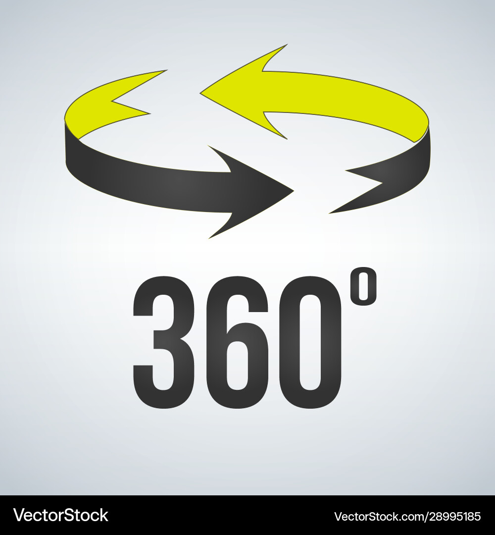 360 degrees view sign icon isolated on modern Vector Image