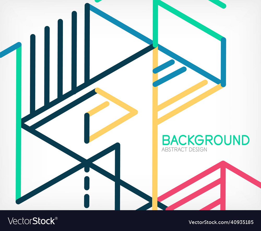 Abstract background color lines on white Vector Image