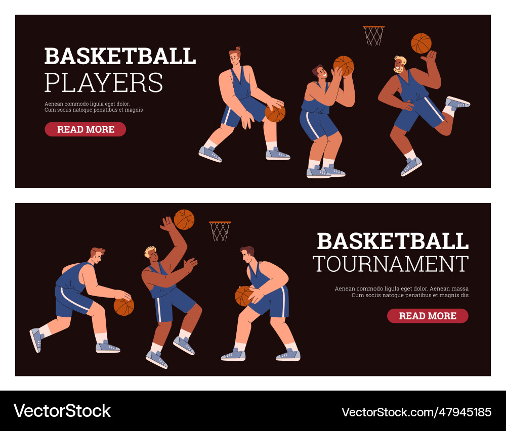 Basketball banners or flyers with Royalty Free Vector Image
