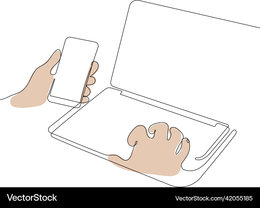 Continuous one line drawing of top view Royalty Free Vector