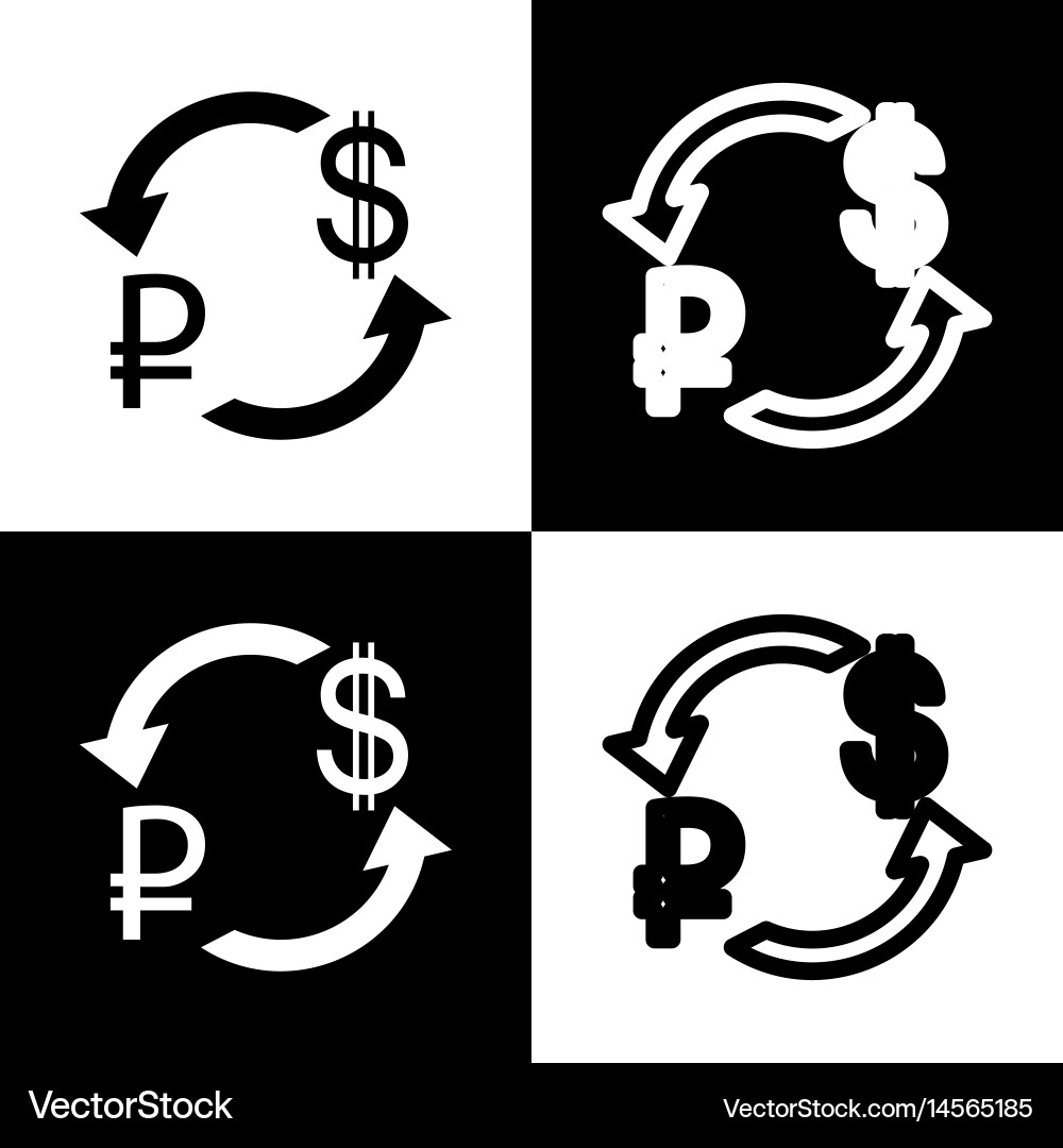 Currency exchange sign ruble and us dollar Vector Image
