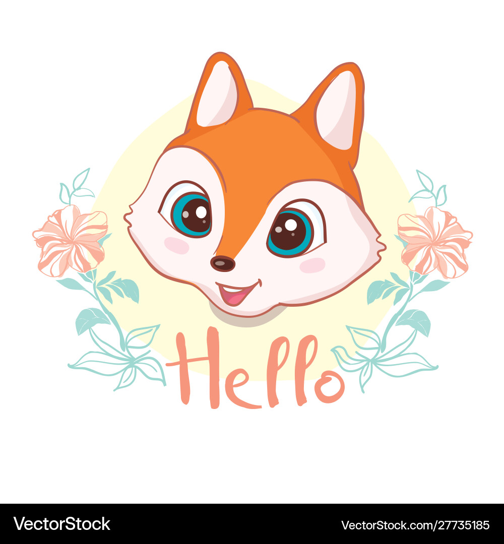 Cute cartoon fox in modern simple flat style Vector Image