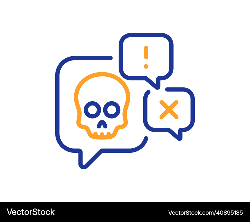 Cyber attack line icon ransomware threat sign Vector Image