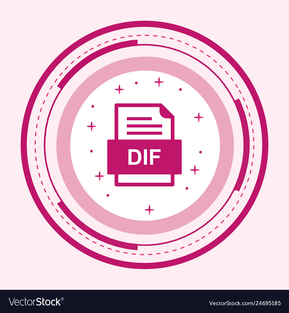 Dif file document icon Royalty Free Vector Image