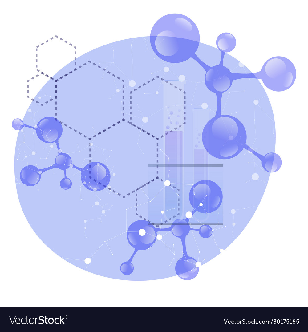 Dna and molecular structure molecule set Vector Image