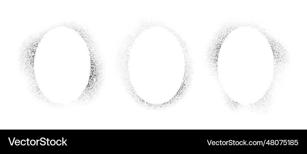 Elliptic frames collection with spray stencil Vector Image