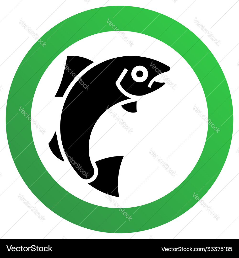 Fishing allowed sign modern round sticker Vector Image