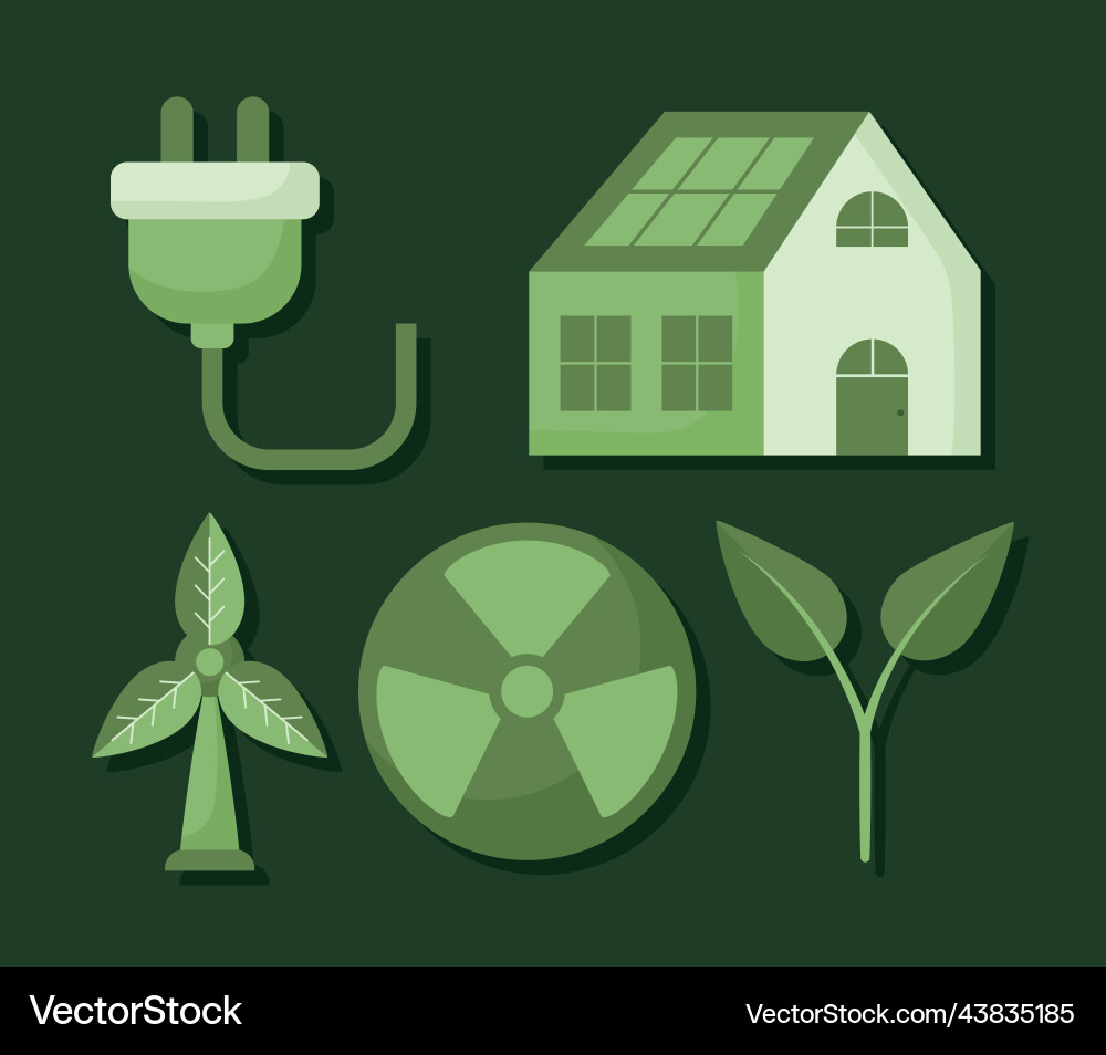 Green energy icons Royalty Free Vector Image - VectorStock
