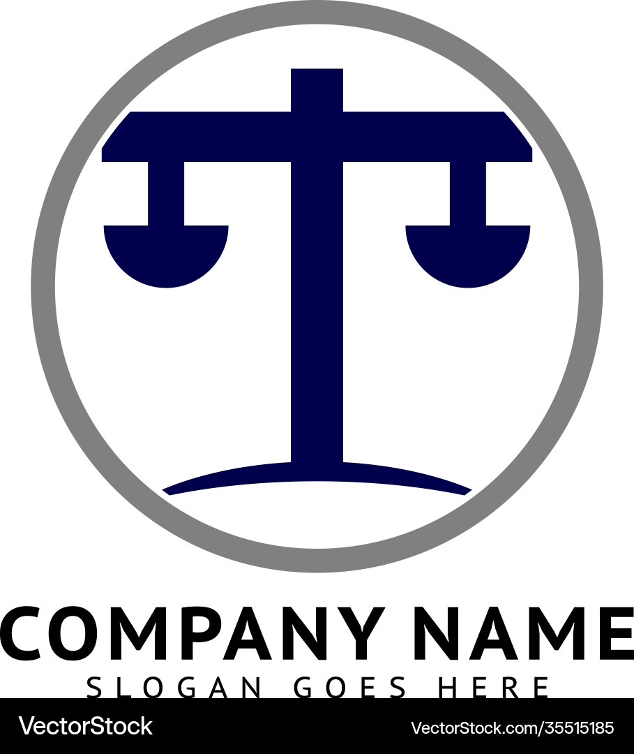 Law firm logo template design Royalty Free Vector Image