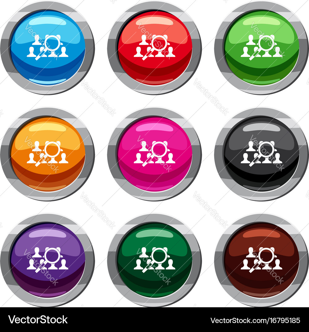 Magnifying glass searching set 9 collection Vector Image