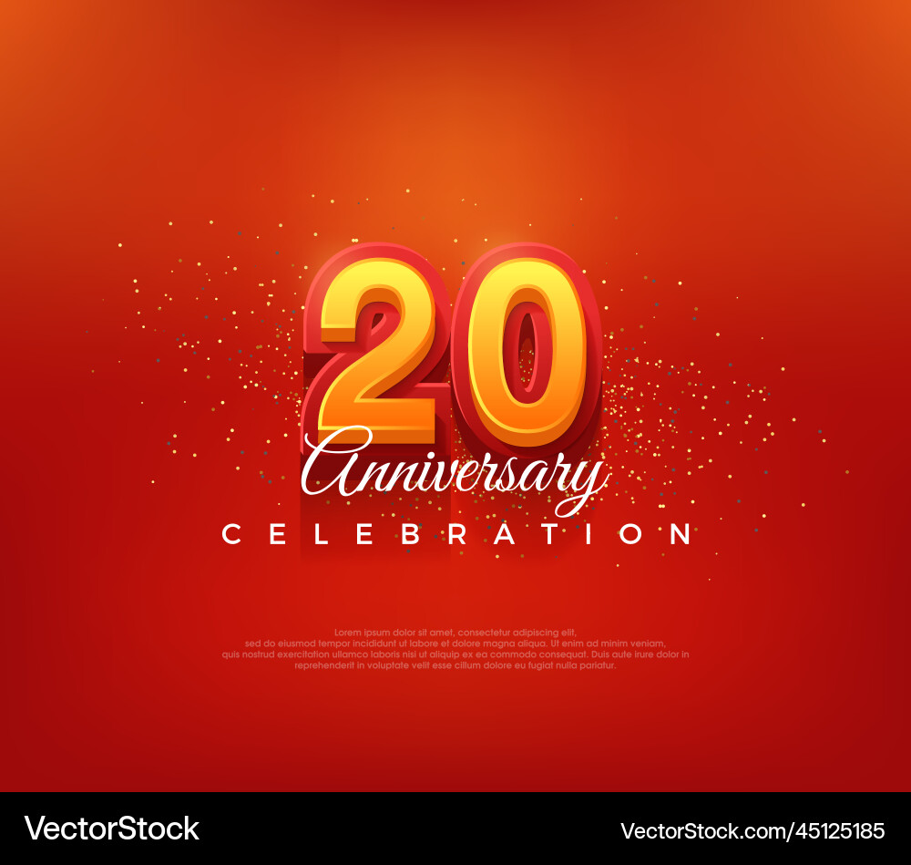 Modern 20th number design for anniversary Vector Image