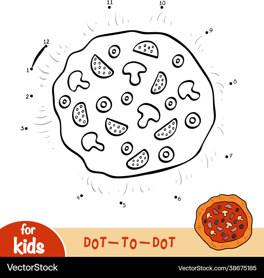 Numbers game education for children pizza Vector Image