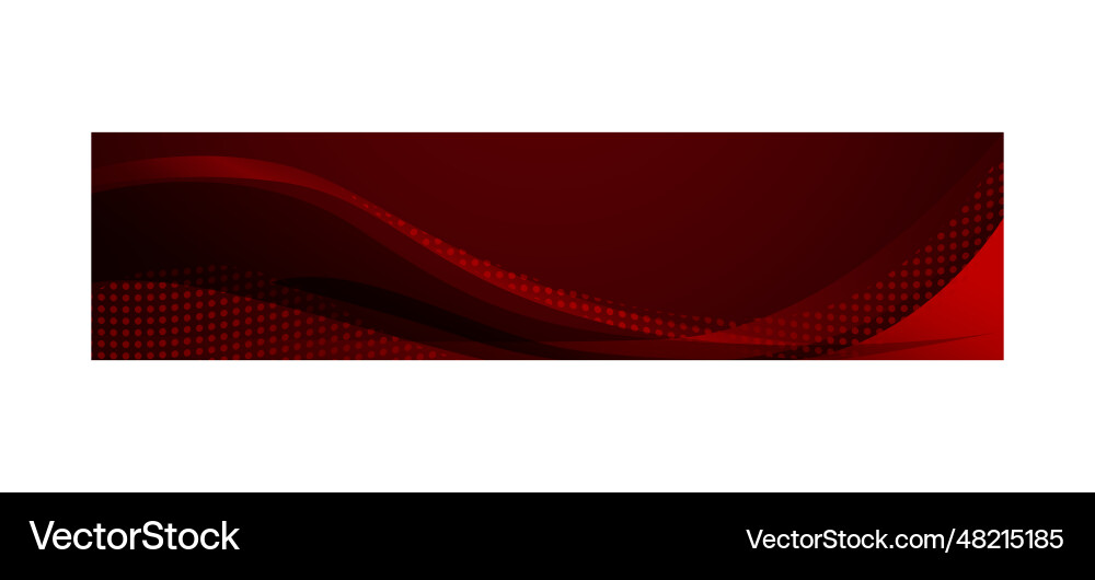 Red dynamic wavy and grunge halftone banner Vector Image