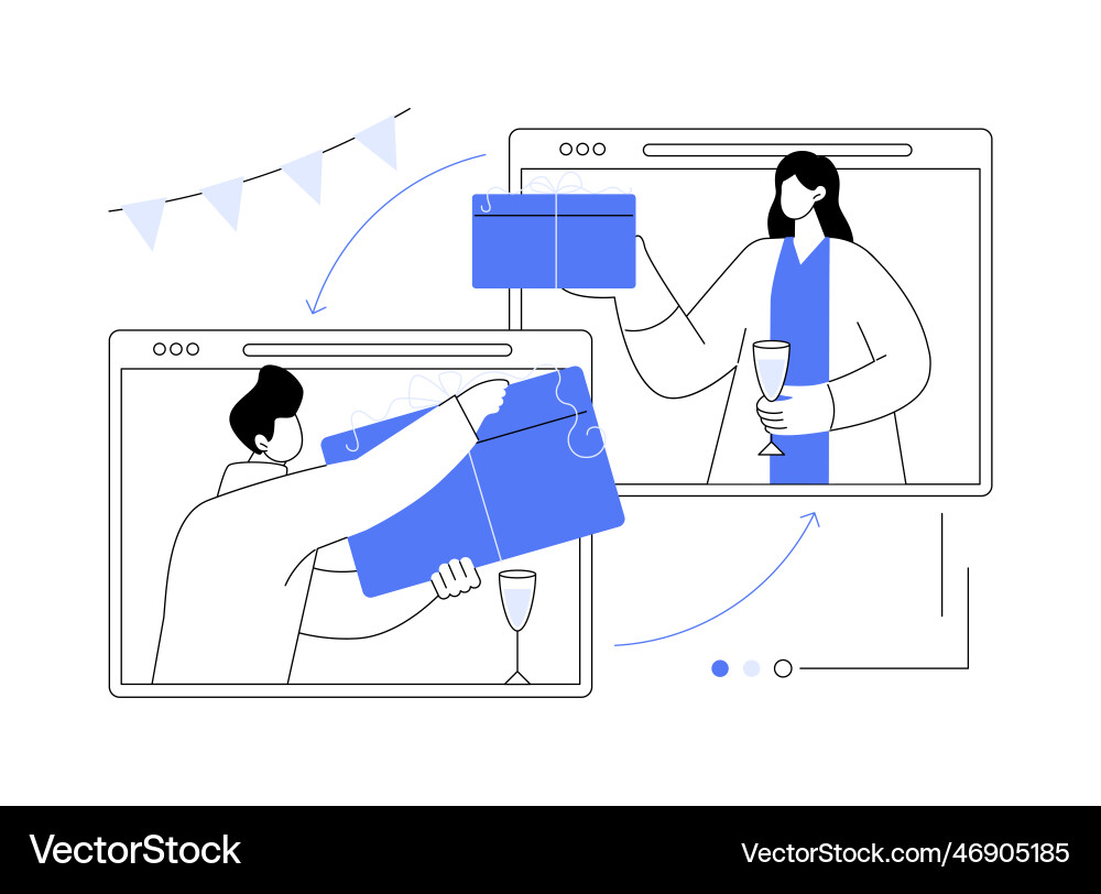 Sharing gifts online abstract concept Royalty Free Vector