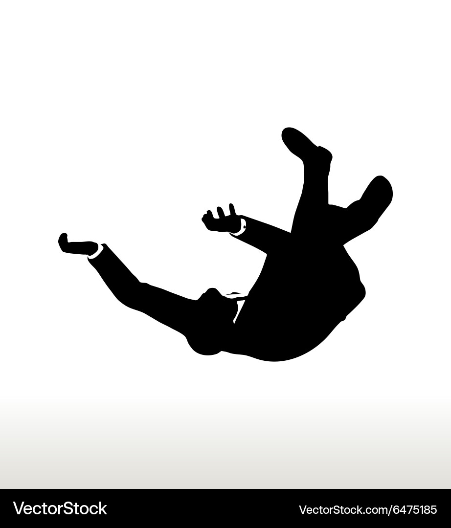 Silhouette of businessman falling Royalty Free Vector Image
