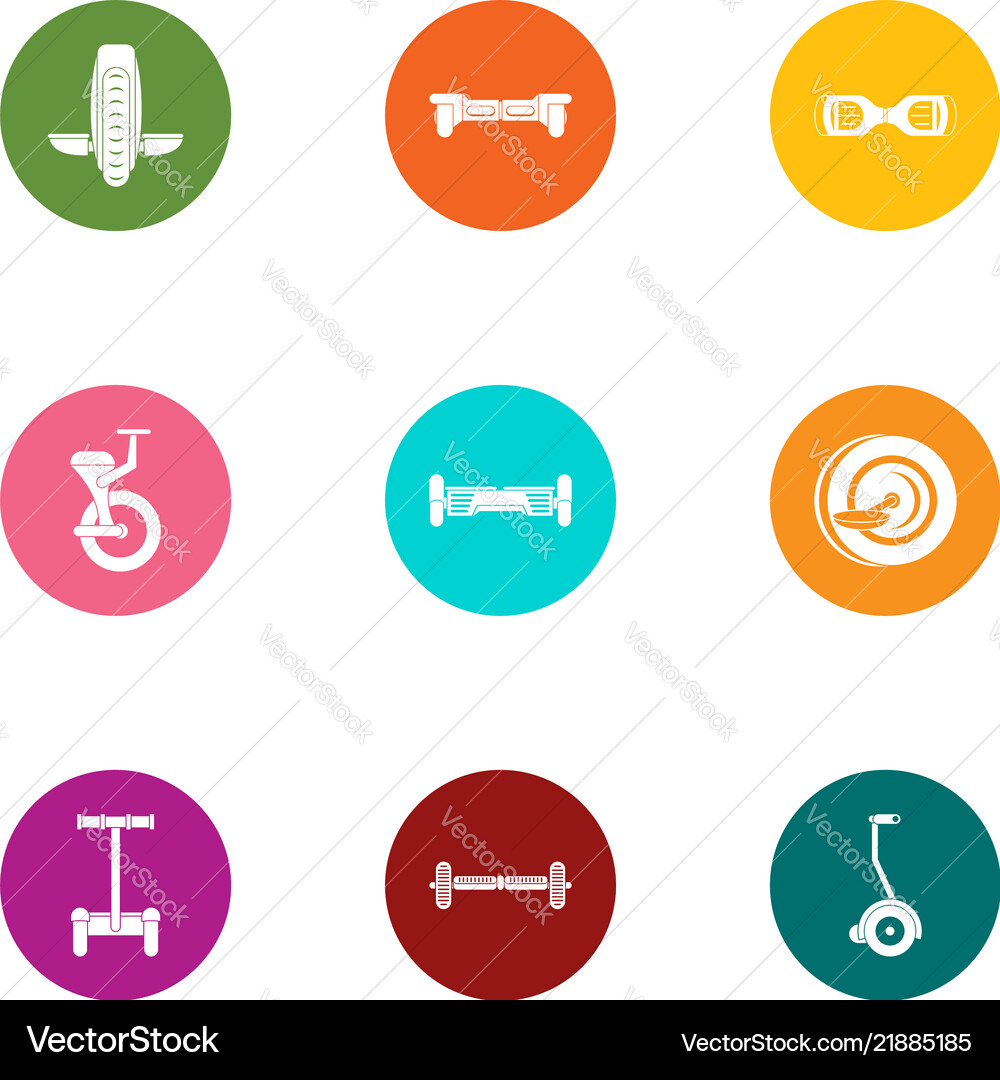 Urban movement icons set flat style Royalty Free Vector